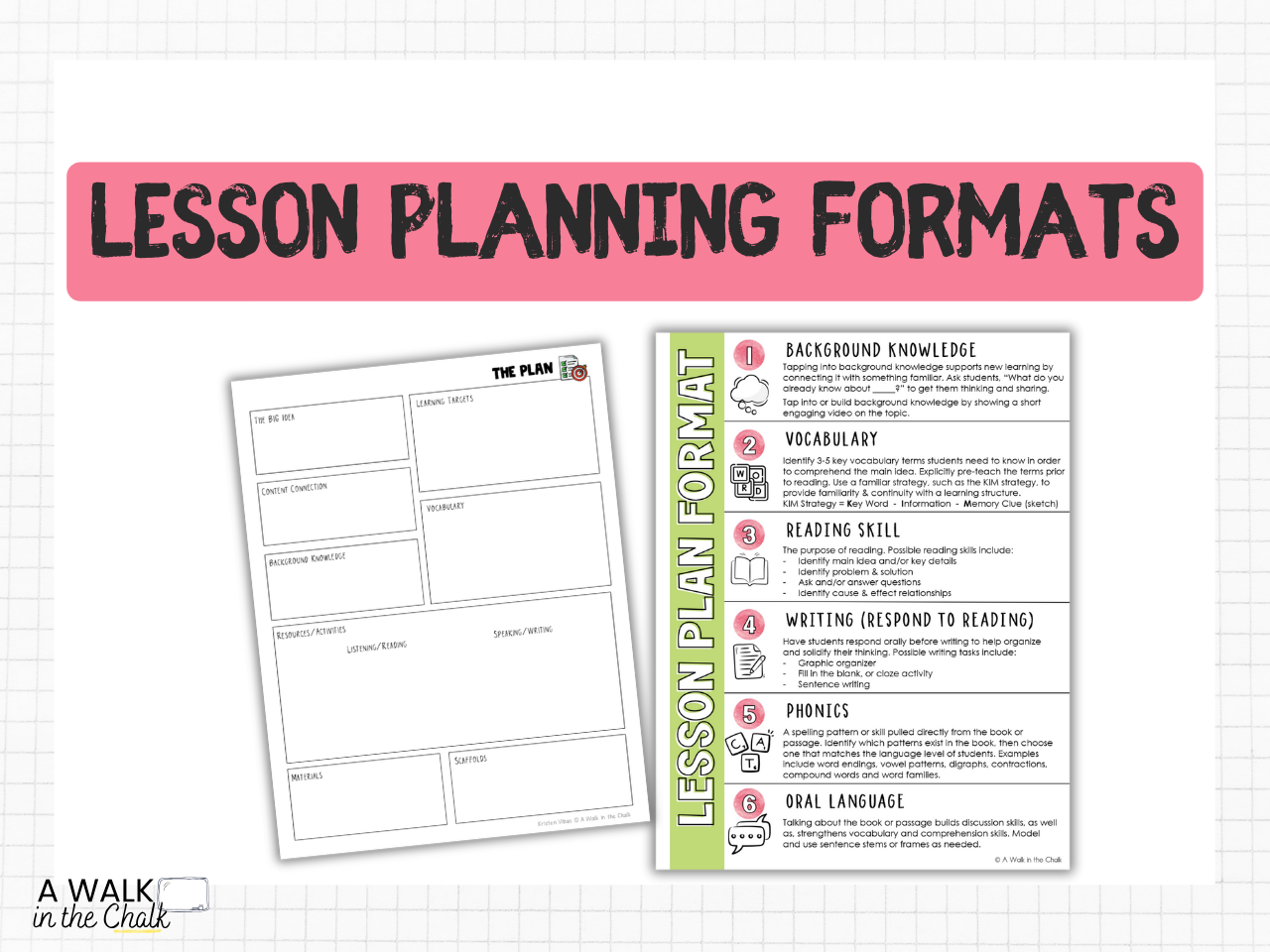 Lesson Planning Roadmap - A Walk in the Chalk